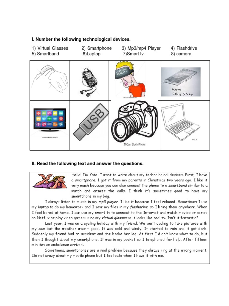 Technological Devices Reading Comprehension | PDF | Smartphone ...