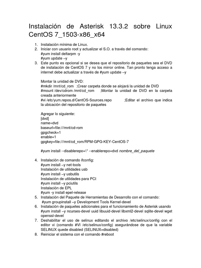 Instalación de Asterisk 13 | PDF | Software del sistema | Software