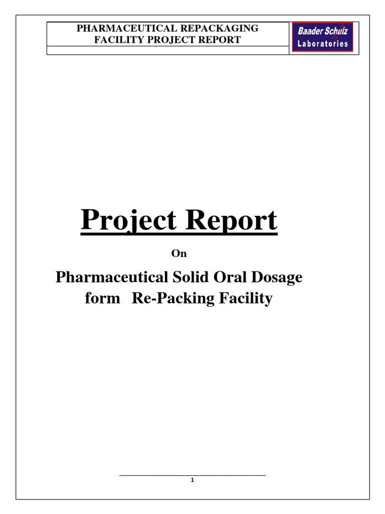Pharmaceutical Repackaging Facility Report | PDF | Quality Management ...