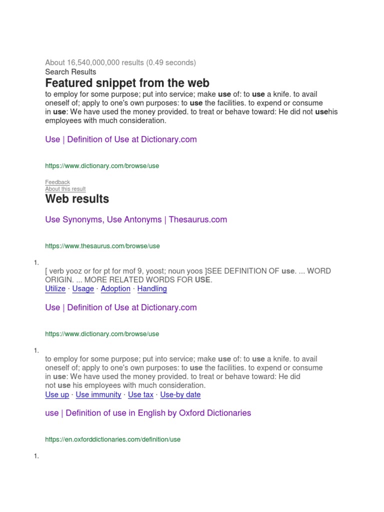 Featured Snippet From The Web: About 16,540,000,000 Results (0.49 ...