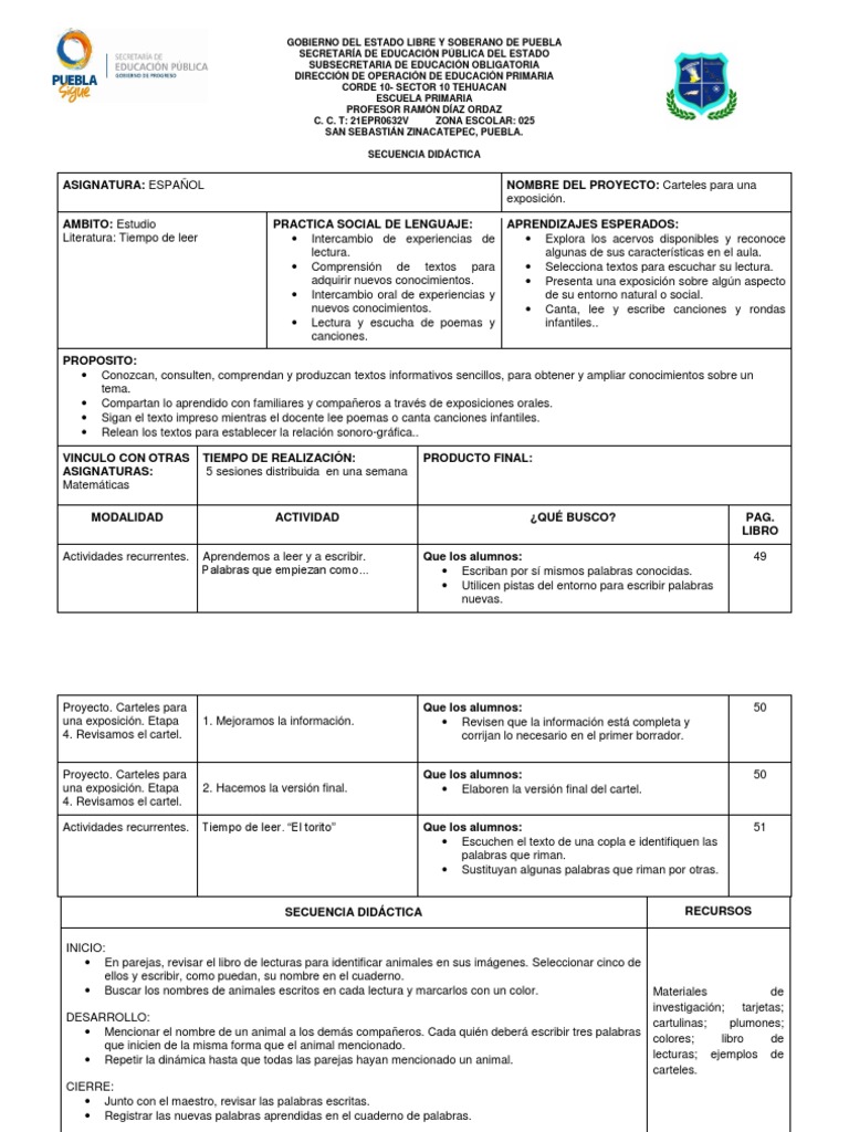 Planeacion Semana 9 | PDF | Educación primaria | Información