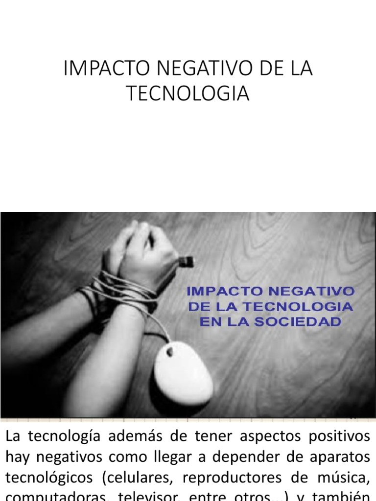 Impacto Negativo de La Tecnologia | PDF | Servicio de redes sociales ...