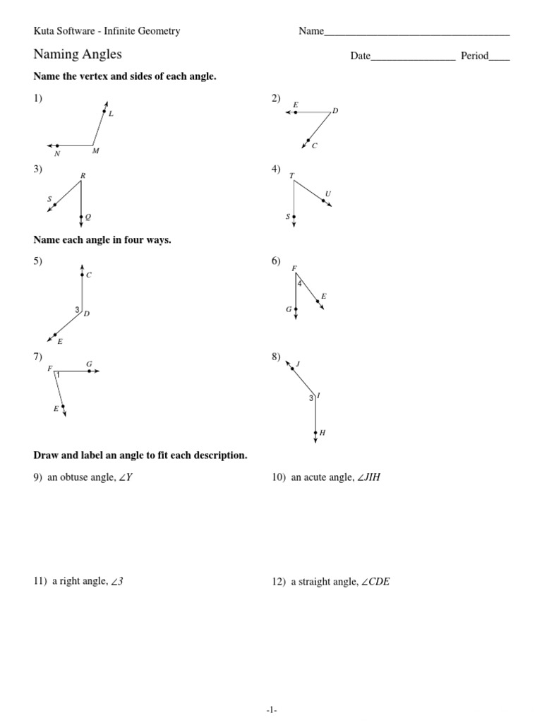 2-Naming Angles | PDF | Angle | Trigonometry