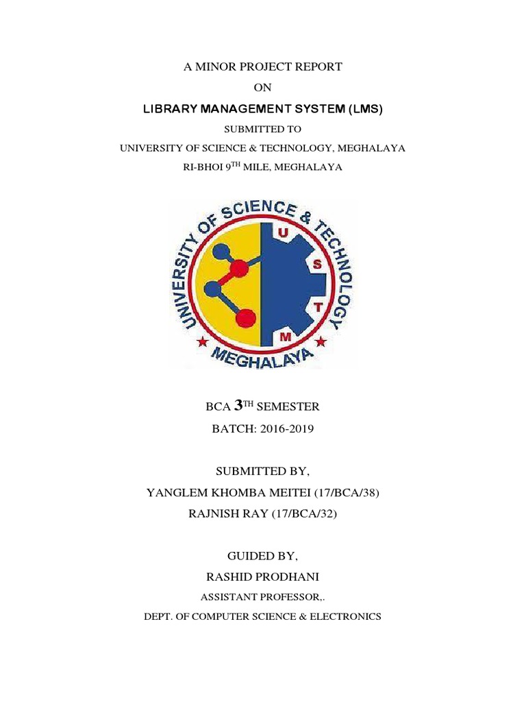 Library Management System (LMS) : A Minor Project Report ON | PDF ...
