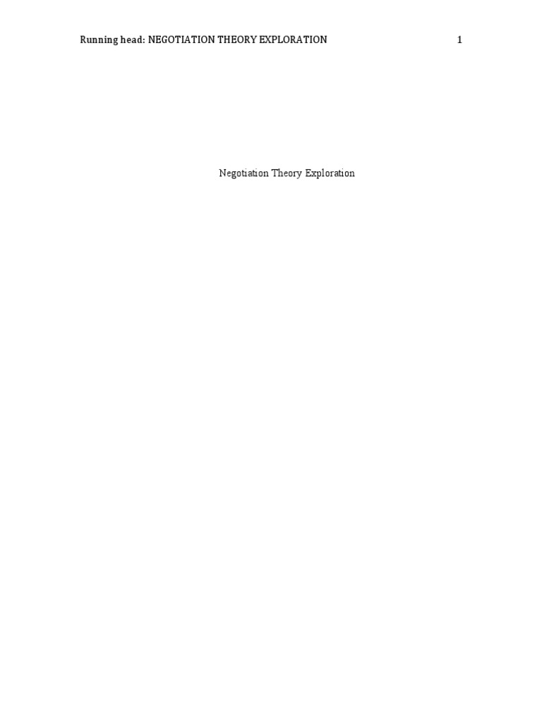 Scribd Negotiation Theory Paper | PDF | Negotiation | Bargaining