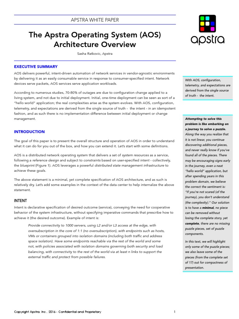 The Apstra Operating System (AOS) Architecture Overview | PDF | System ...