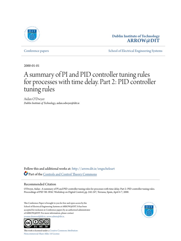 A Summary of PI and PID Controller Tuning Rules For Processes With Time Delay. Part 2: PID ...