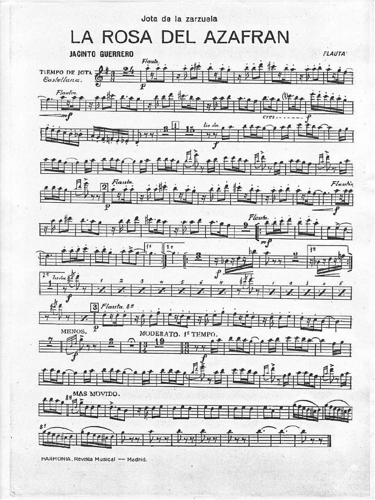 La Rosa Del Azafran (Instrumentacion) | PDF