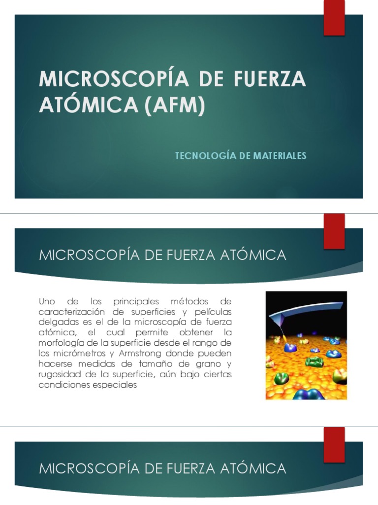 Microscopía de Fuerza Atómica | PDF | Fuerza atómica microscópica ...