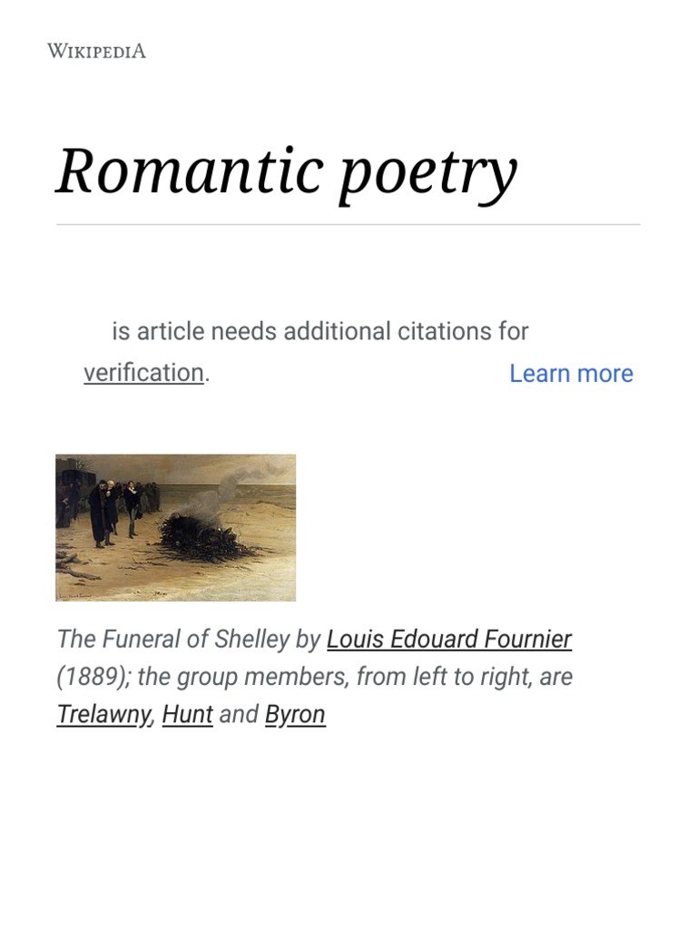 Romantic Poetry - Wikipedia PDF | PDF | Romanticism | Transcendentalism