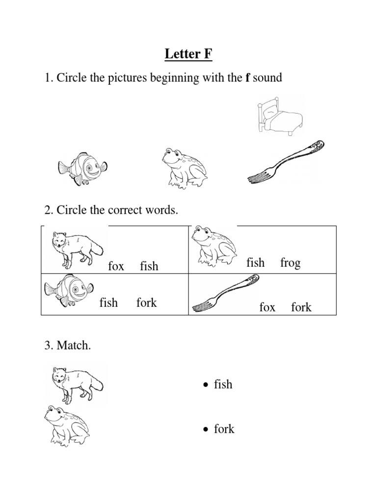 Circle The Pictures Beginning With The F Sound | PDF