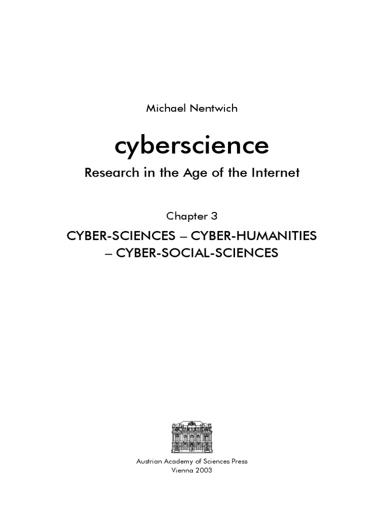 Cyberscience. Research in The Age of The Internet de Michael Nentwich ...