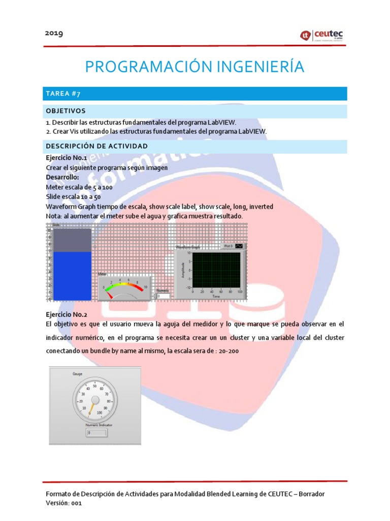Tarea 7 Semana 7 Ejercicio Labview | PDF | Software de la aplicacion | Áreas de informática