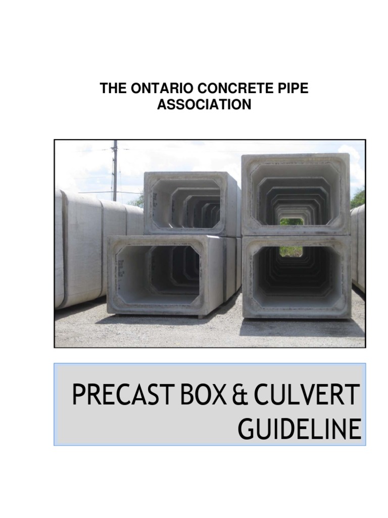 PrecastBoxCulvertGuideline Final Draft | PDF | Precast Concrete | Concrete