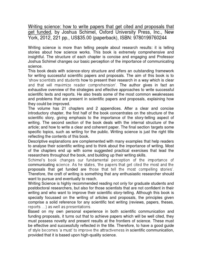 Writing Science Book Reviews PDF | PDF | Books | Scientist