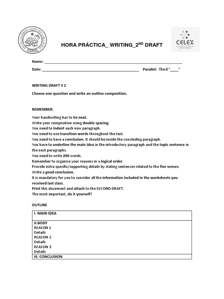 Second Draft Writing Guidelines | PDF
