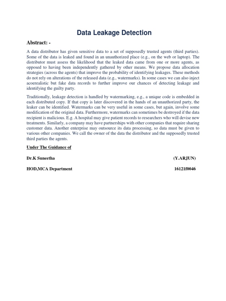 Data Leakage Detection | PDF | Self-Improvement
