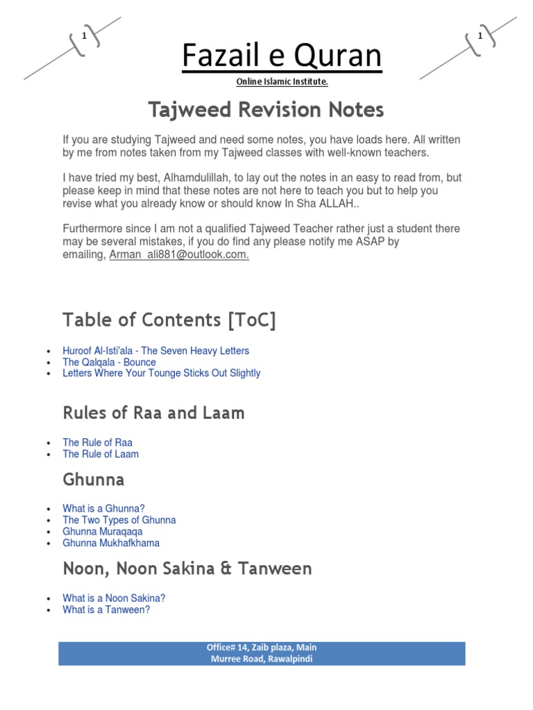 Tajweed Book | PDF | Human Voice | Oral Communication