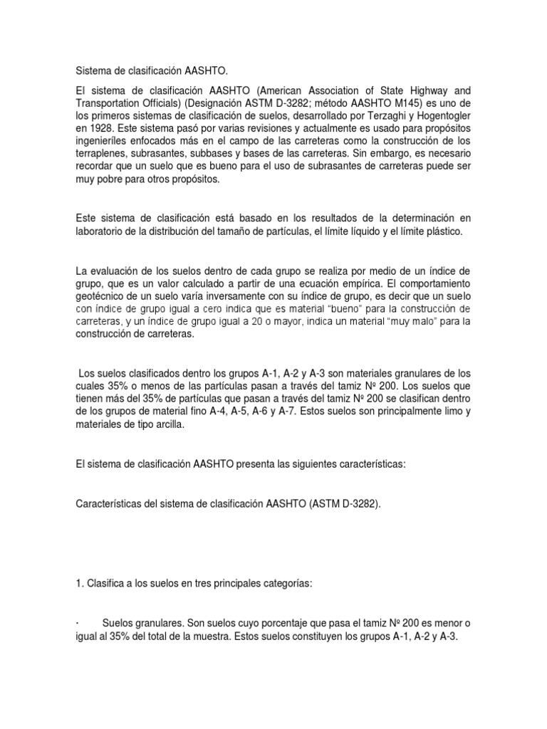 Clasificación de Suelos AASHTO y su Índice | PDF | Arcilla | Suelo