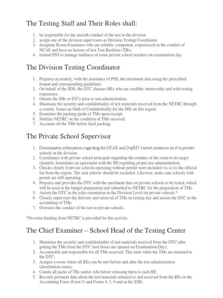 NCAE Testing Guide | PDF | Government | Business