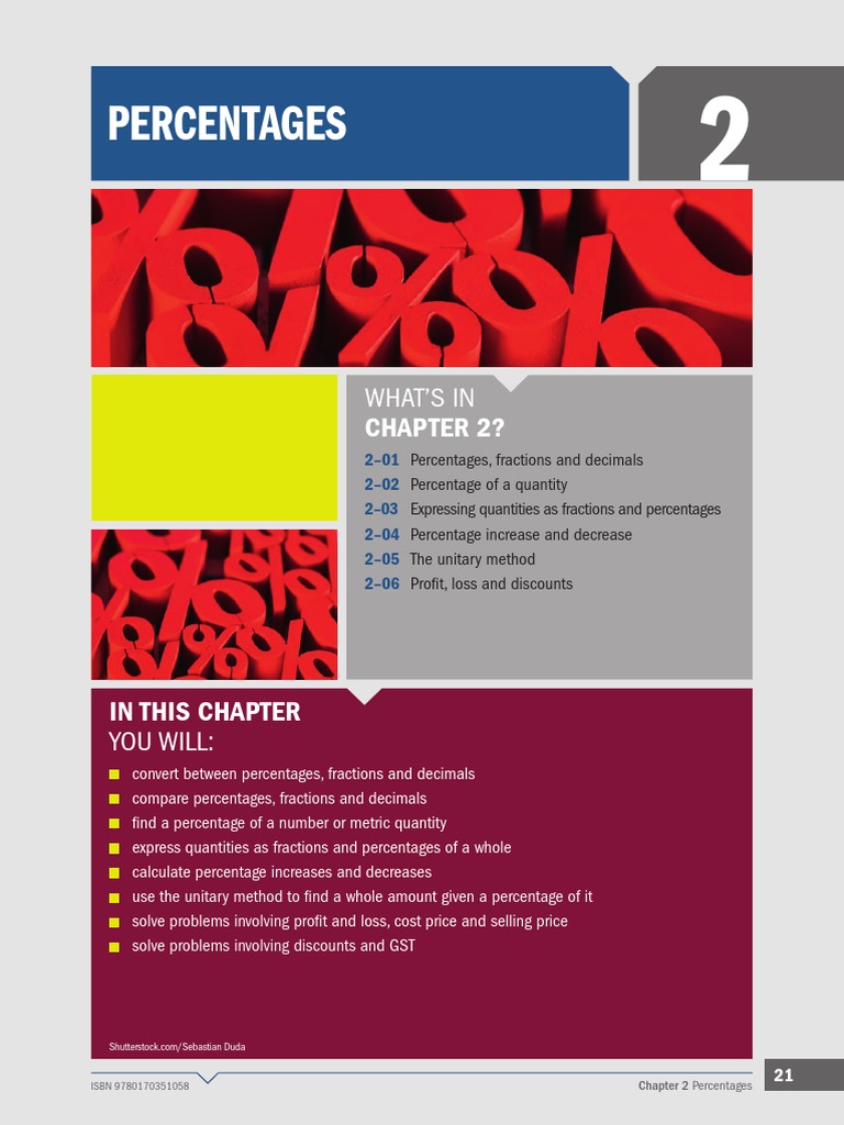 02 DevMath 04 TXT - Ebook Percentages | PDF | Percentage | Fraction (Mathematics)