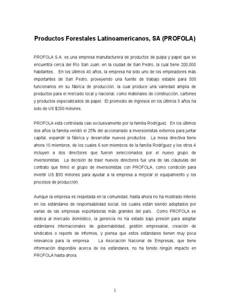 Desafíos y Oportunidades de PROFOLA | PDF | Papel de pulpa) | Papel