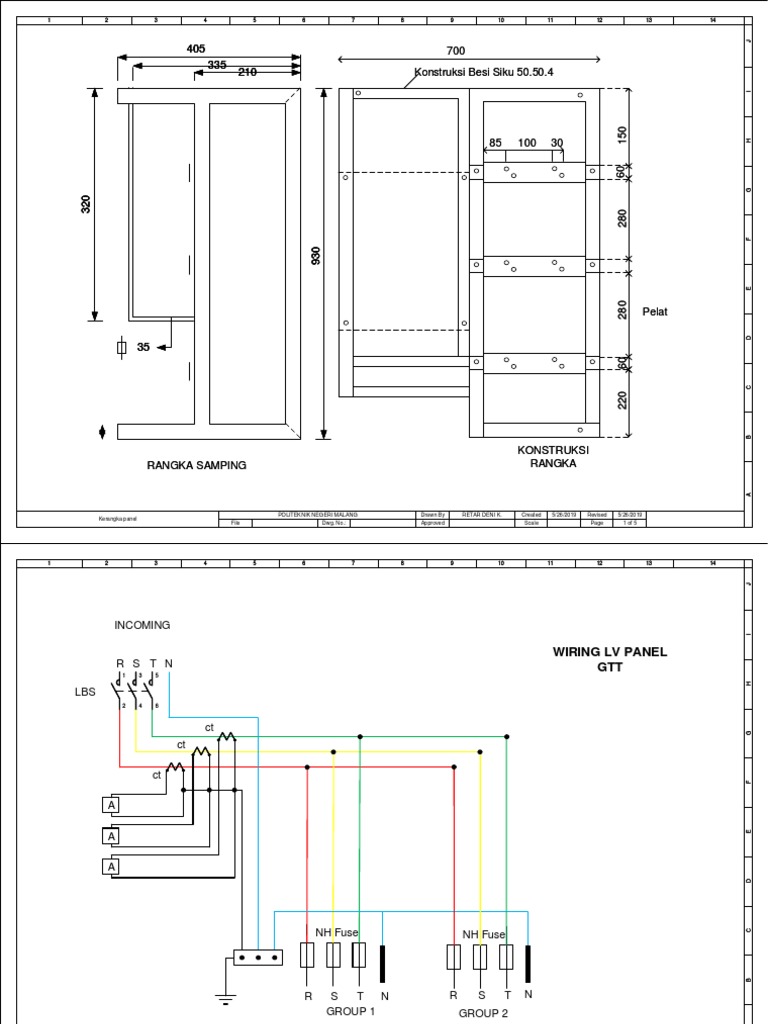 Konstruksi Panel, Wiring Panel, Konstruksi Tiang TR&TM, Single Line ...