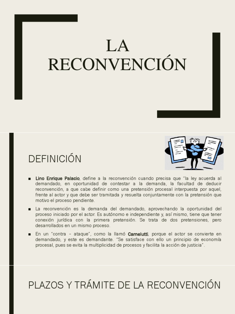La Reconvención | PDF | Reconvención | Demanda judicial