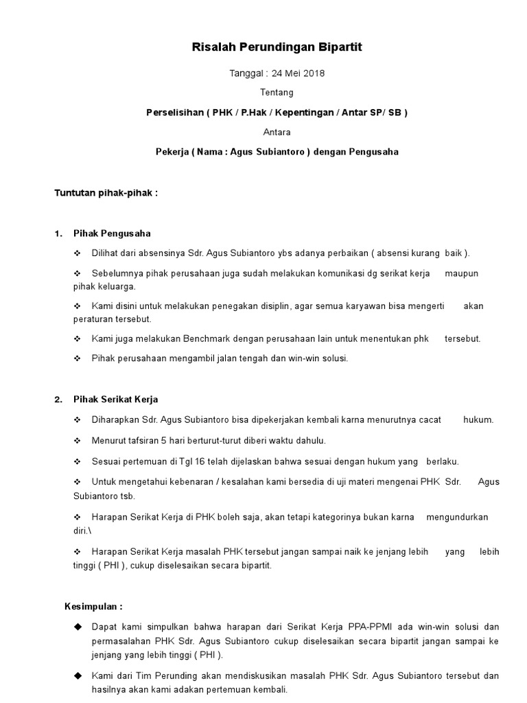 Risalah Perundingan | PDF