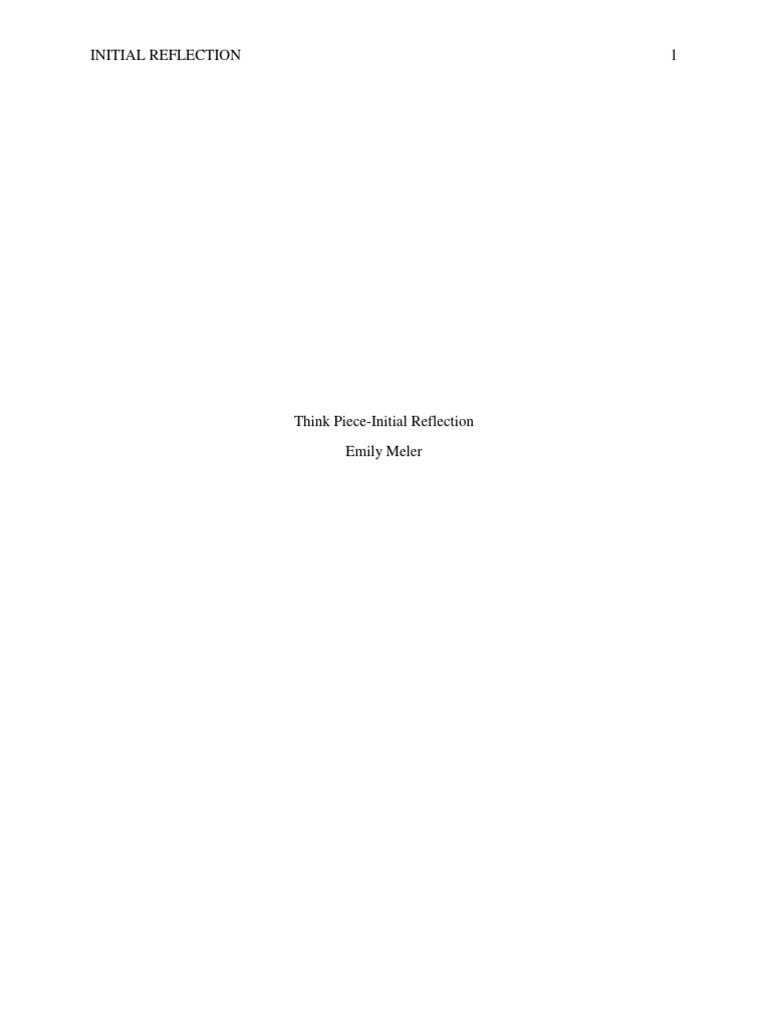 Think Piece #1 | PDF