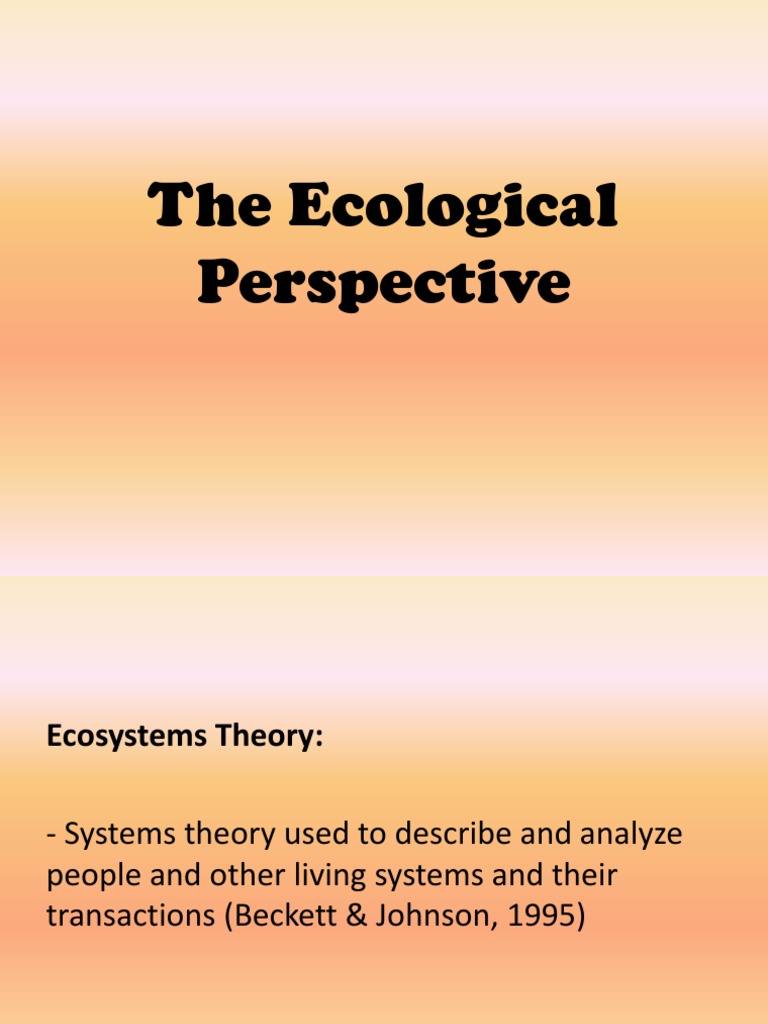 Ecological Perspective | PDF