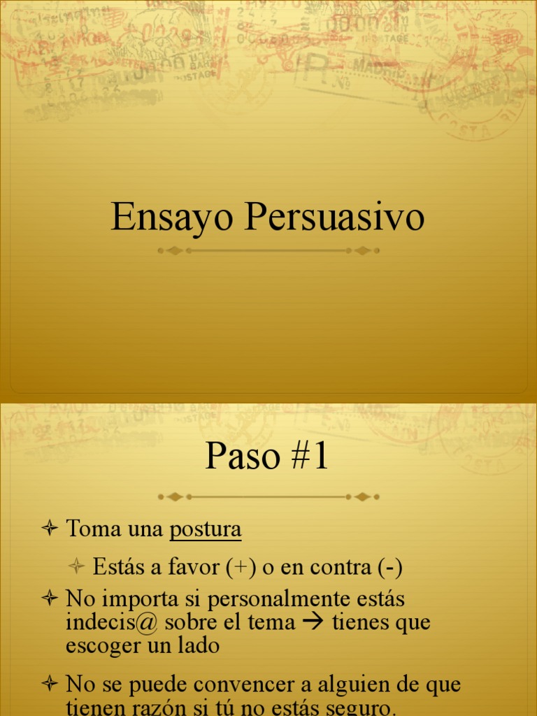 Cómo escribir un ensayo persuasivo en 5 pasos | PDF | Ensayos ...