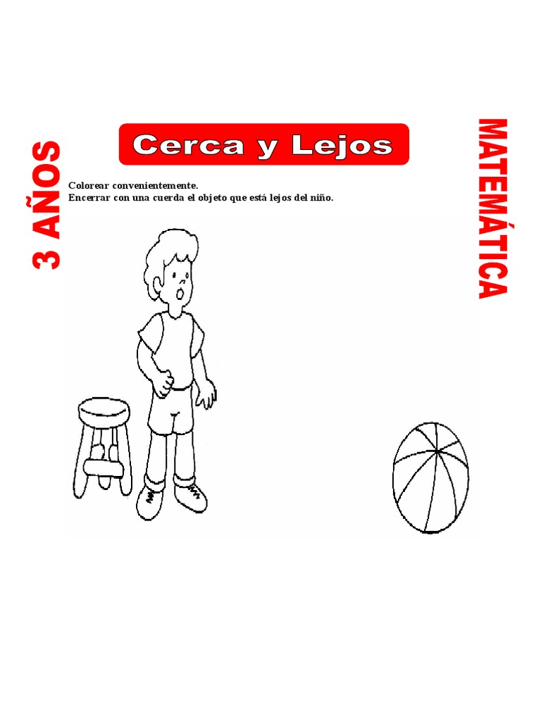 Cerca y Lejos para Niños de 3 Años | PDF