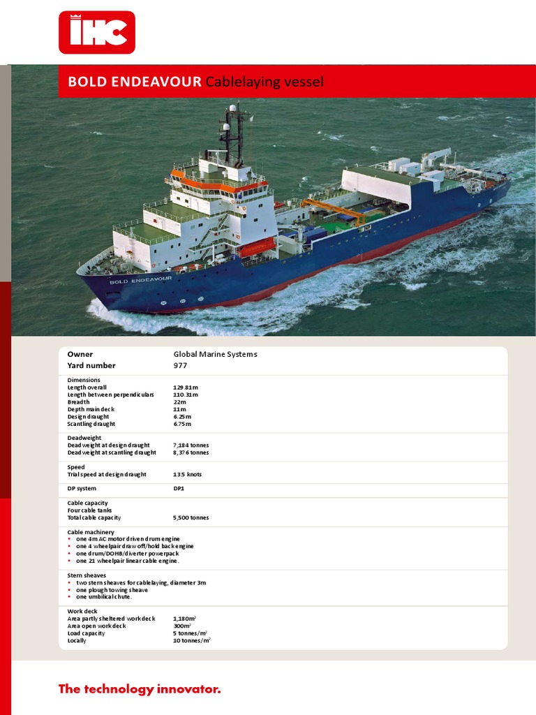 Royal - IHC BRO Leaflet - Cable - Laying - Vessel - Bold - Endeavour ...