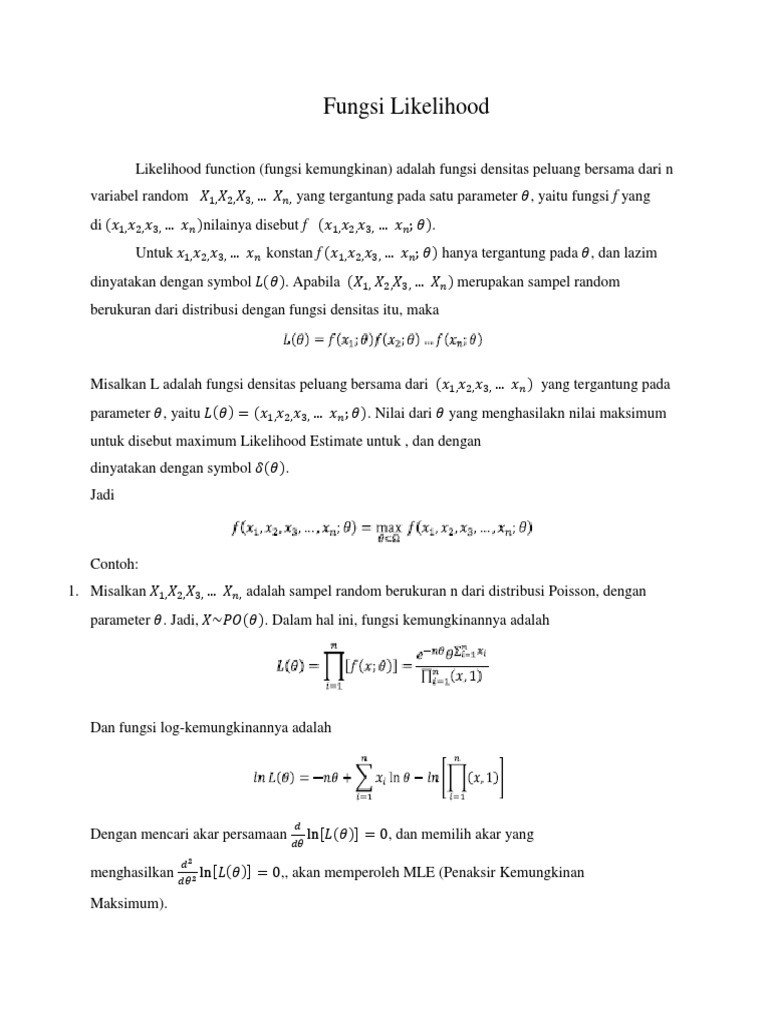 Fungsi Likelihood | PDF