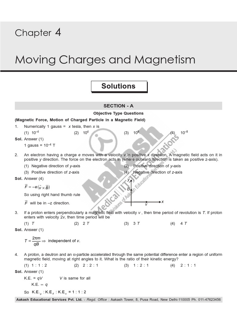 CLS Aipmt 18 19 XII Phy Study Package 6 SET 2 Chapter 4 | PDF | Magnetic Field | Electronvolt