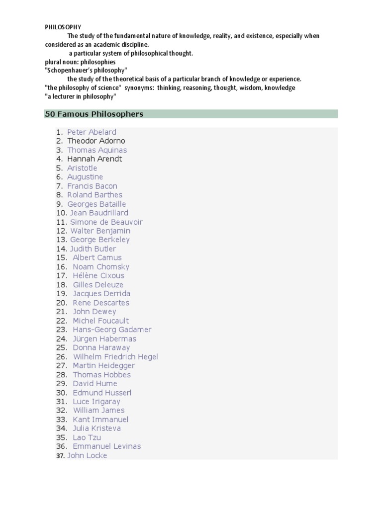 50 Famous Philosophers | PDF