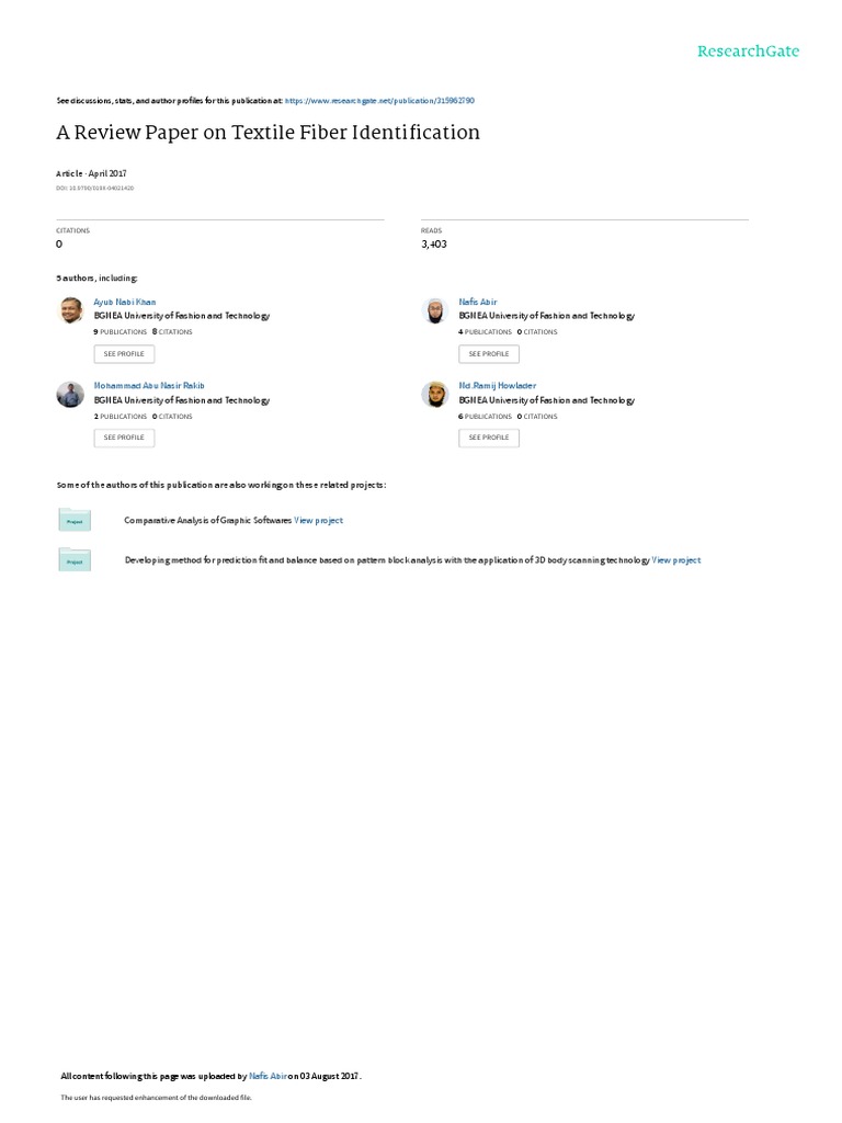 Textile Fibre Identification | PDF | Fibers | Rayon