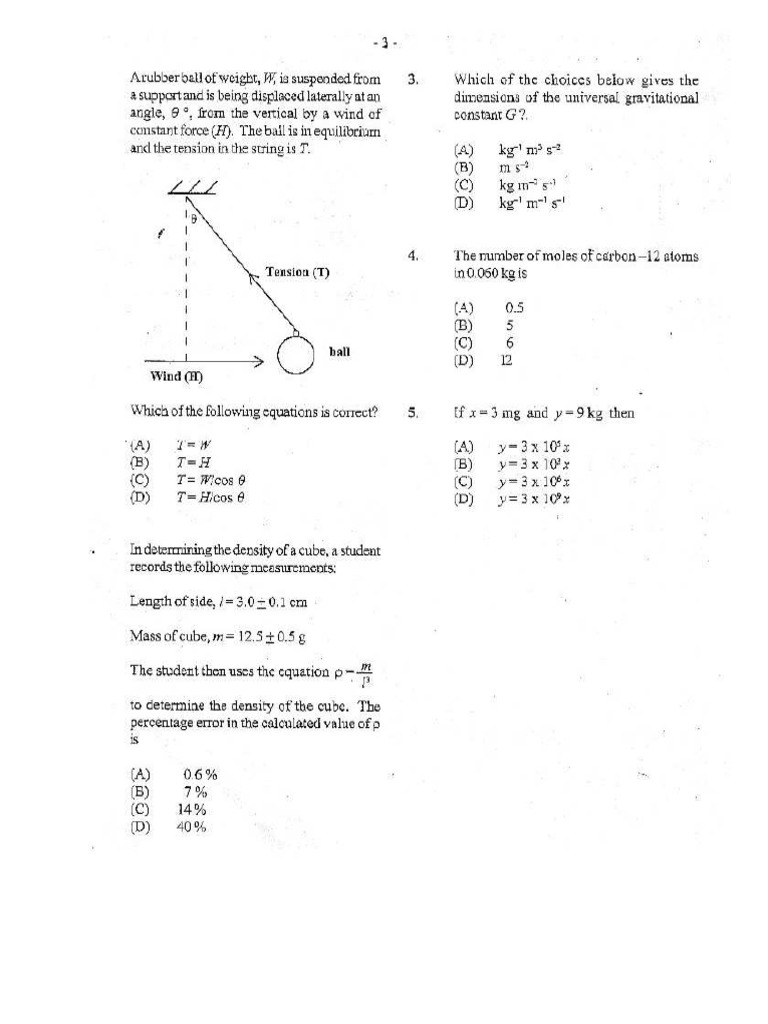 Cape Physics Unit 1 Paper 1 PDF | PDF