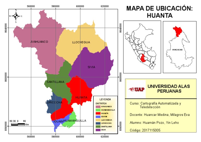 Cartografia Mapa Politico Provincia de Huanta 2010 | PDF | Geomática
