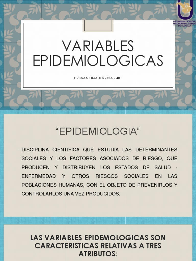 Variables Epidemiologicas | PDF | Epidemiología | Enfermedades y trastornos