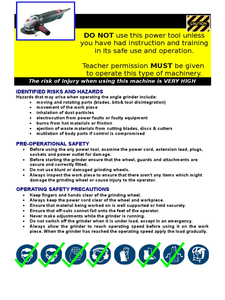 Angle Grinder Sop | PDF