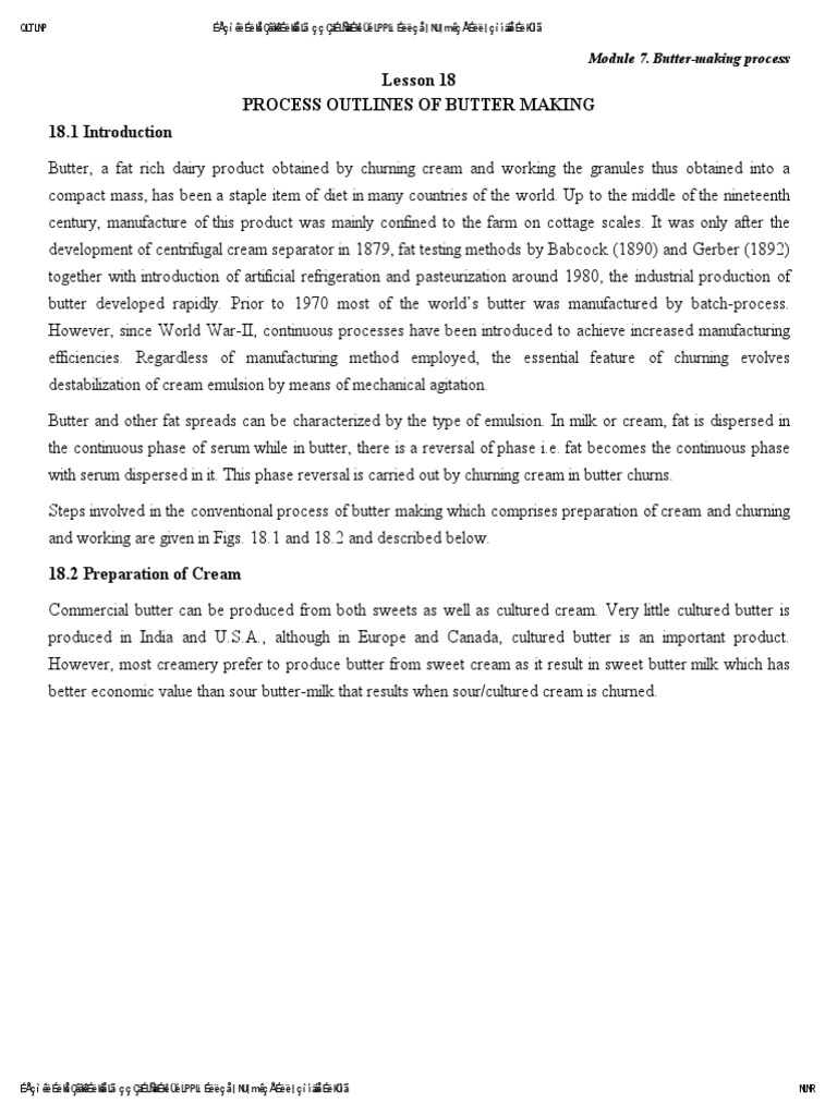 Module 7. Butter-Making Process | PDF | Butter | Sodium Hydroxide