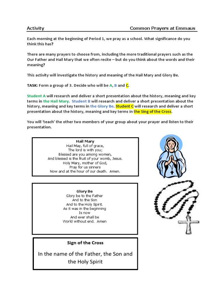 Exploring Common Prayers at Emmaus | PDF