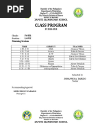 Individual Class Program 2018-2019 Sample | PDF | Metro Manila | Gemstone