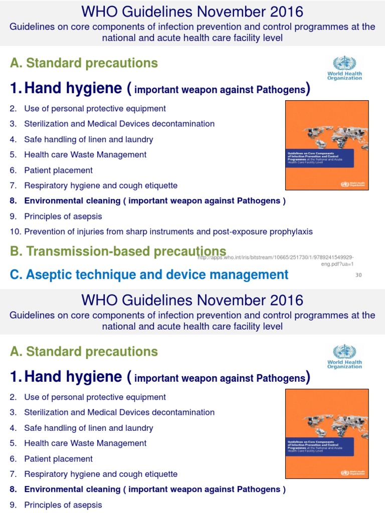 Hand Hygiene : A. Standard Precautions | PDF | Hygiene | Infection Control