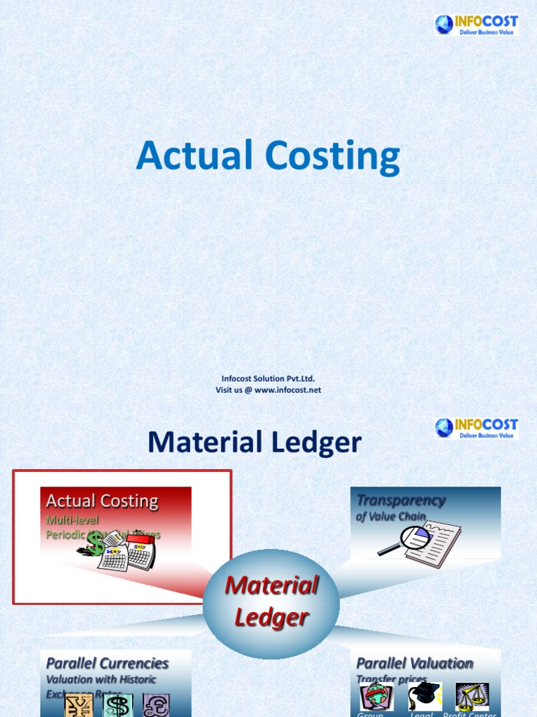 Actual Costing Material Ledger PDF Sap Standard Cost Production ...