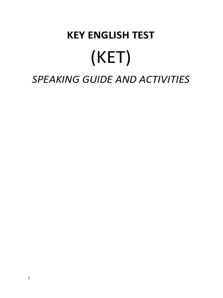 KET Booklet - Guide and Activities by Ian) | PDF | Test (Assessment ...