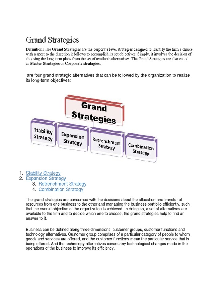 Grand Strategies | PDF | Strategic Management | Grand Strategy