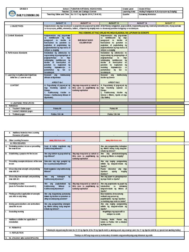 DLL Ap-8 (August 13-15, 2018) | PDF
